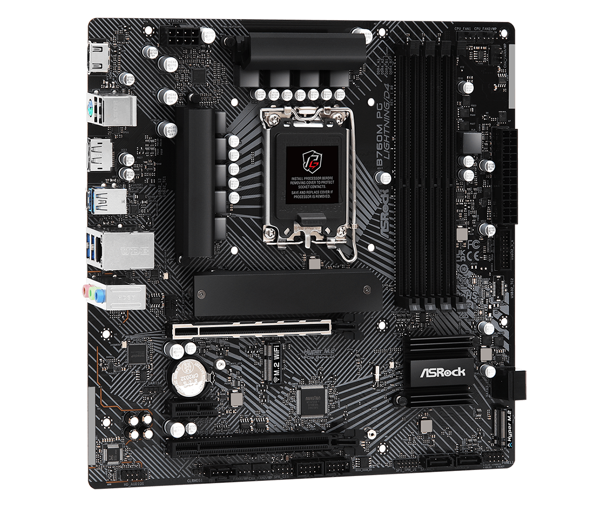 Mainboard Asrock B760M PG Lightning/D4 | Intel B760, Socket 1700, Micr – TINHOCNGOISAO.COM