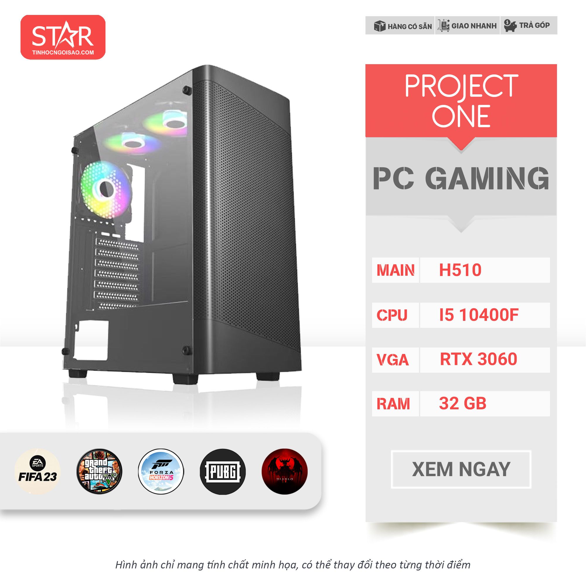Cấu hình Gaming STAR Project One | RTX 3060, Intel, 12.12.32 ...