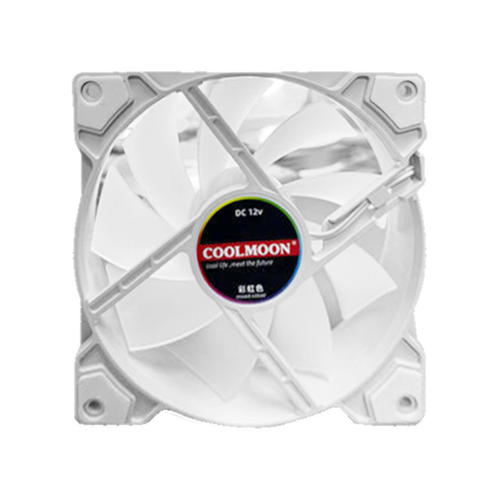 Fan Case CoolMoon K8 Led RGB Trắng (Tự Động Đổi Màu, Không Cần Hub ...