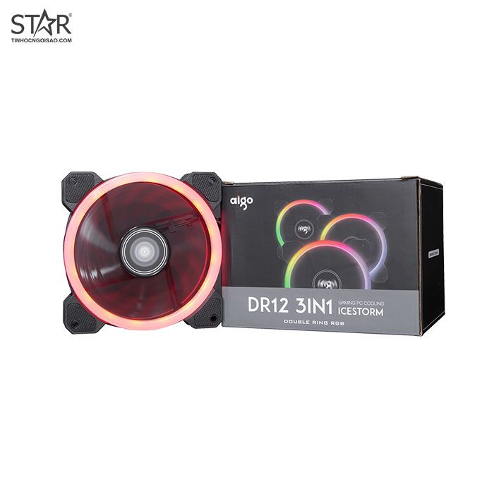 Fan Case Aigo DR12 3IN1 12cm RGB Pack 3 Fan (Hub + Remote ...