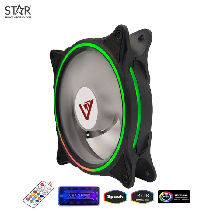 Fan Case VSP V206B RGB 12cm Pack 3 Fan (Hub + Remote) – TINHOCNGOISAO.COM
