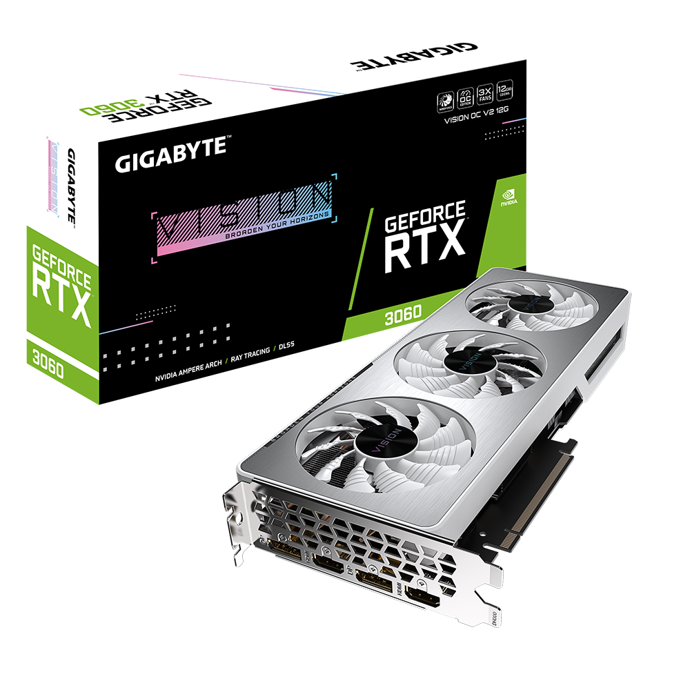 Card màn hình VGA GIGABYTE GeForce RTX 3060 Vision OC V2 12GB (GV-N306 ...