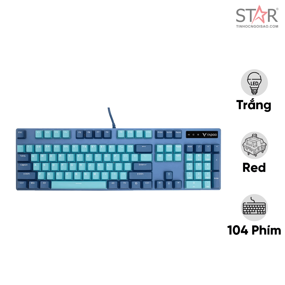 Bàn Phím Cơ Rapoo Gaming V500 Pro (Cyan Blue) – TINHOCNGOISAO.COM