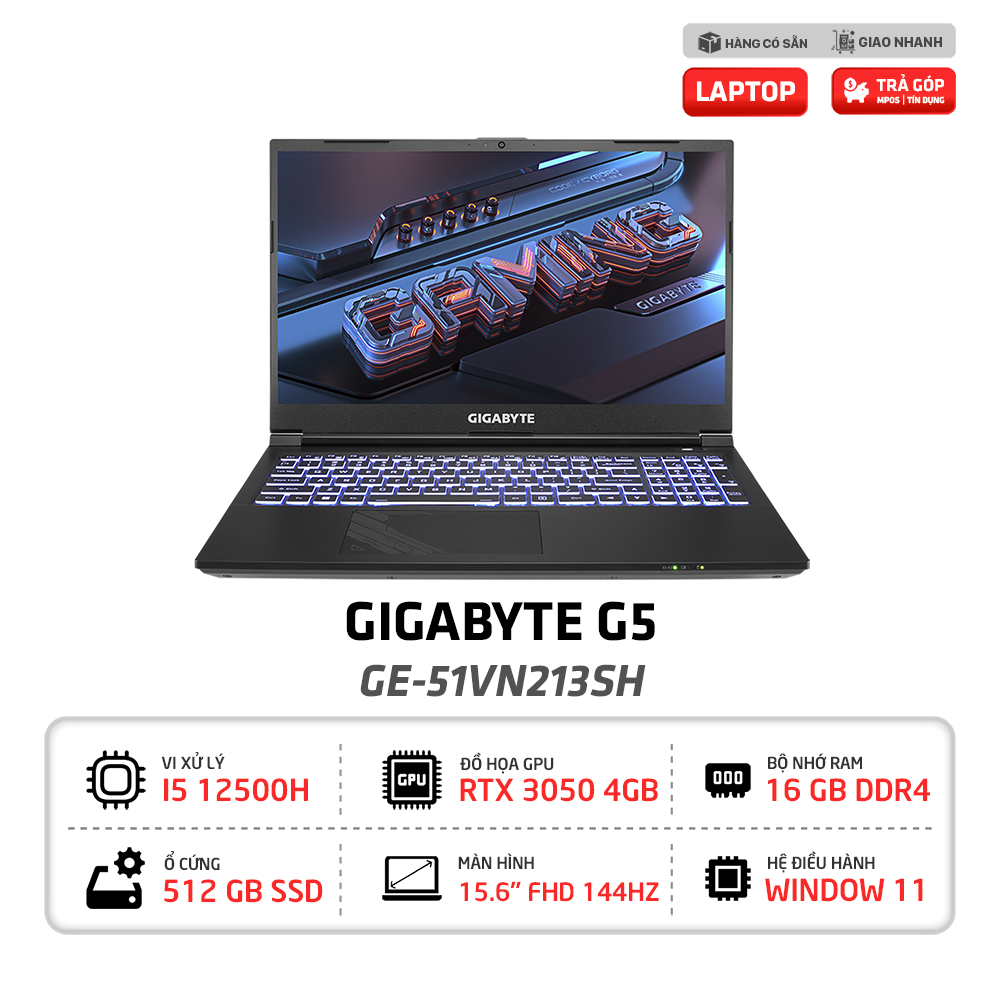 Laptop Gaming Gigabyte G5 GE-51VN213SH | Chính hãng- Giá rẻ – TINHOCNGOISAO.COM