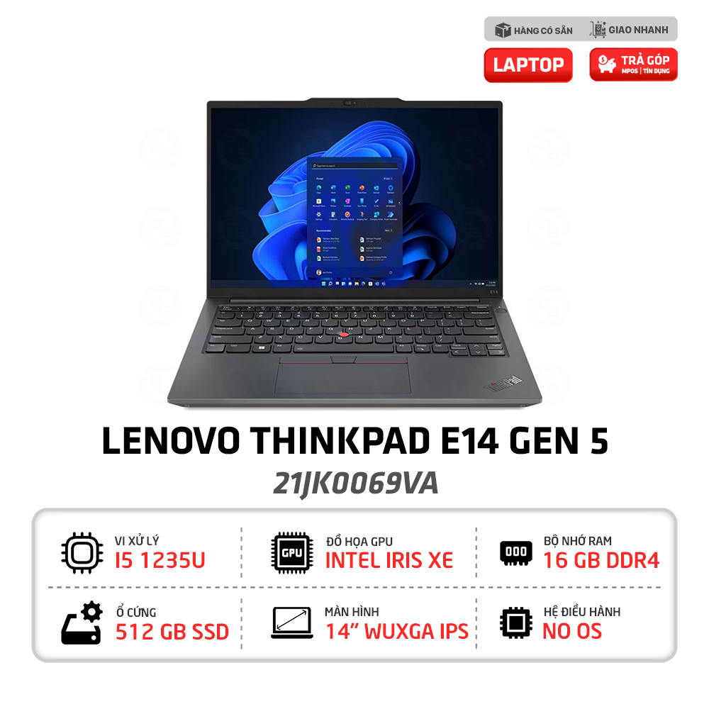 Laptop Lenovo Thinkpad E14 Gen 5 21JK0069VA | i5-1335U, 16GB RAM, 512G – TINHOCNGOISAO.COM