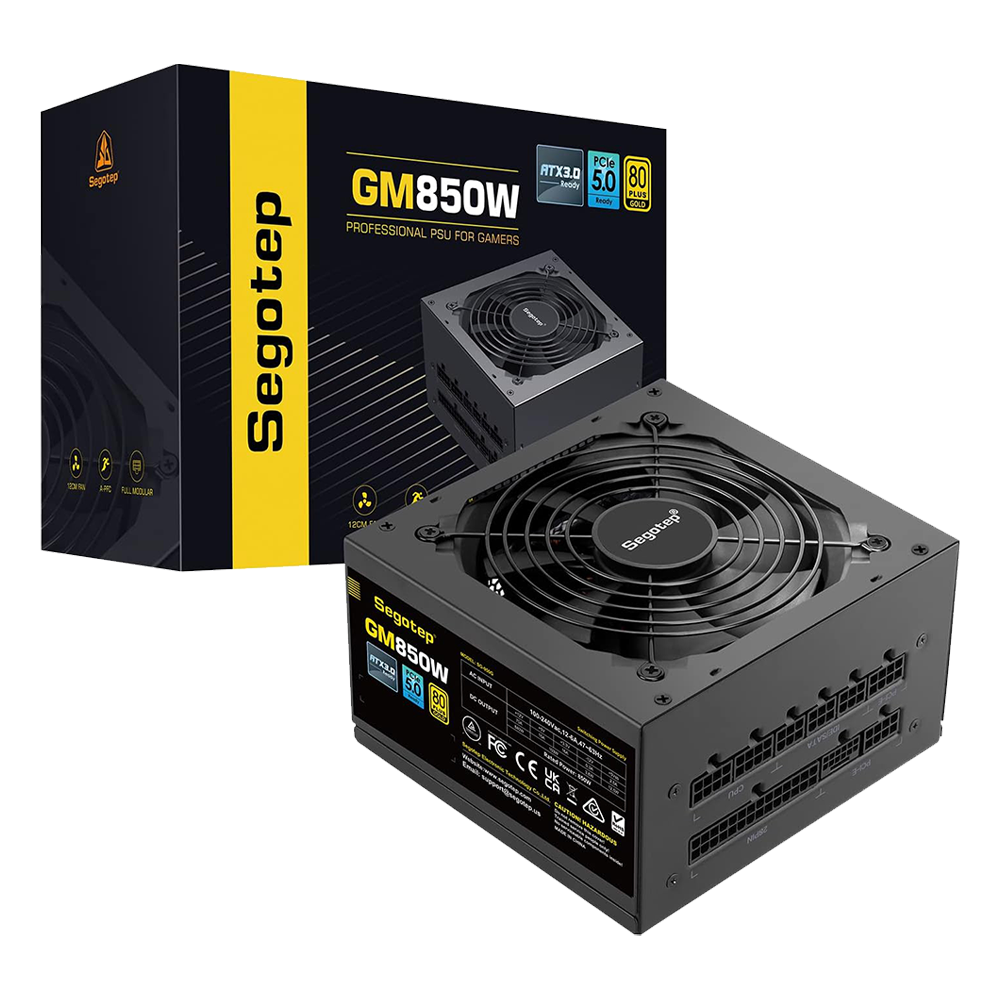 Nguồn Máy Tính Segotep GM 850W ATX 3.0 PCIE 5.0 (Đen) – TINHOCNGOISAO.COM