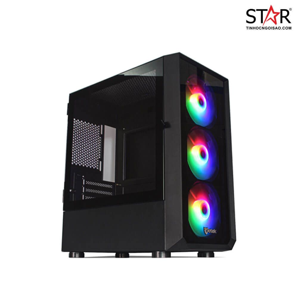 Thùng máy Case Jetek Game - X3 Kèm 3 Fan RGB Black – TINHOCNGOISAO.COM
