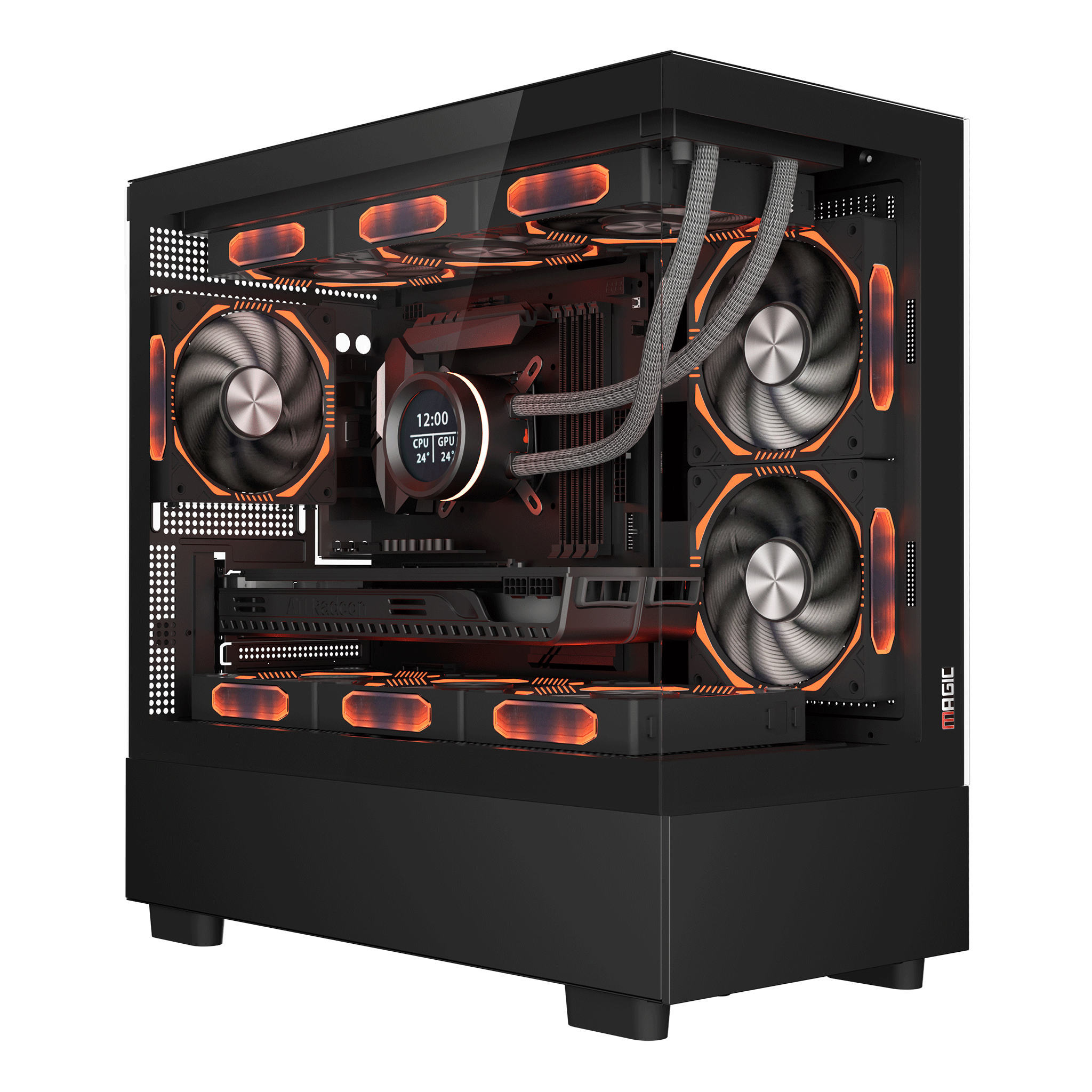 Thùng máy Case Magic MIX Tower Pro | Đen, AIO 360, không kèm fan ...