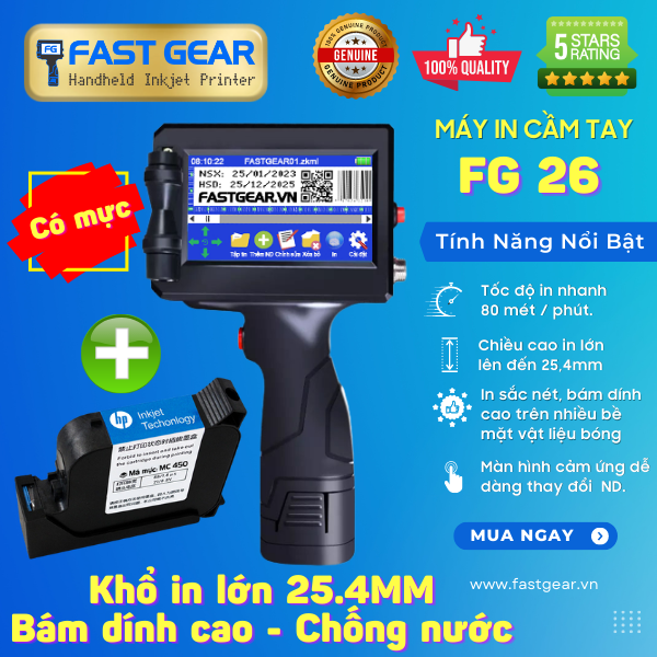 Máy In Date Cầm Tay FG 26 Plus Tiếng Việt Chuẩn - Chiều Cao In 25.4mm – Máy In Date Cầm Tay FAST ...