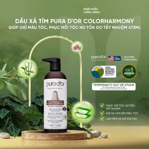 Dầu Xả Tím Khử Sắc Tố Vàng, Giữ Màu Tóc Và Phục Hồi Tóc Nhuộm PURA DOR ...