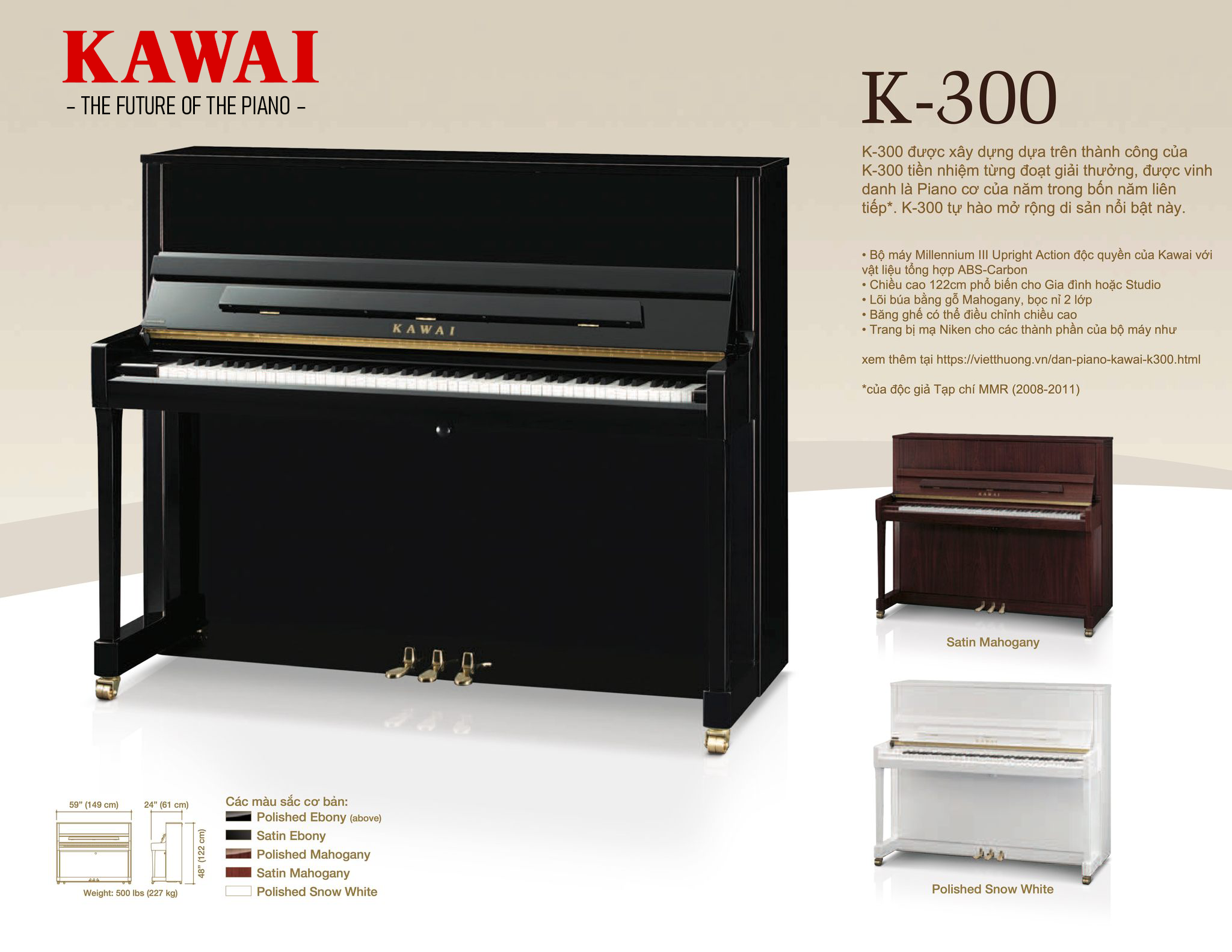 Đàn Piano KAWAI K-300 M/PEP Chính Hãng, Giá Tốt tại Việt Thương Music – Việt Thương Music| Đàn ...