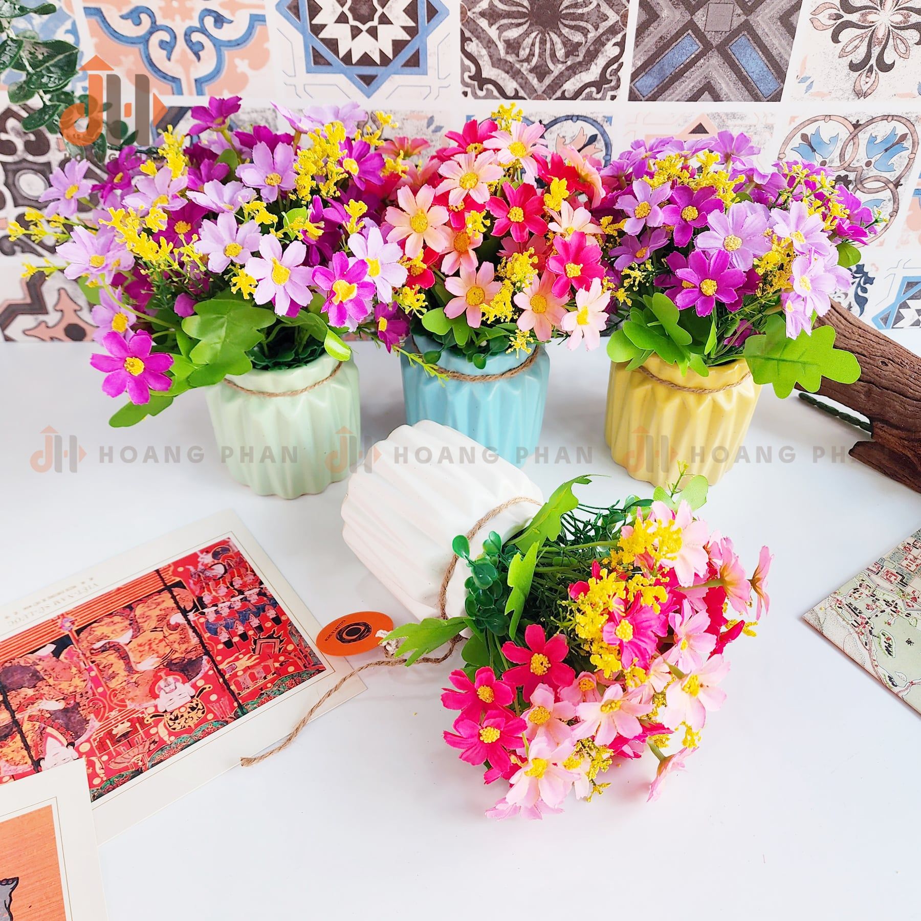 Bình hoa cúc nhân tạo để bàn trang trí – Ổ GALLERY & SHOP