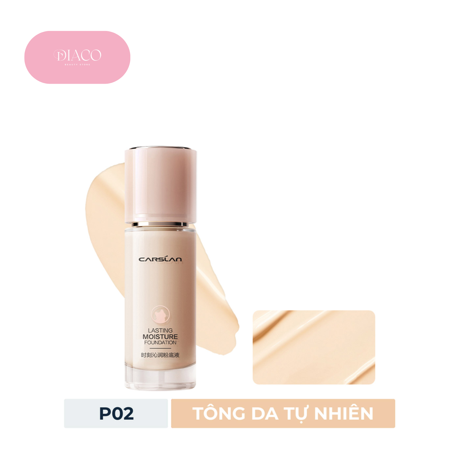 CARSLAN LASTING MOISTURE FOUNDATION – KEM NỀN P02 – 30G – Diaco Beauty ...