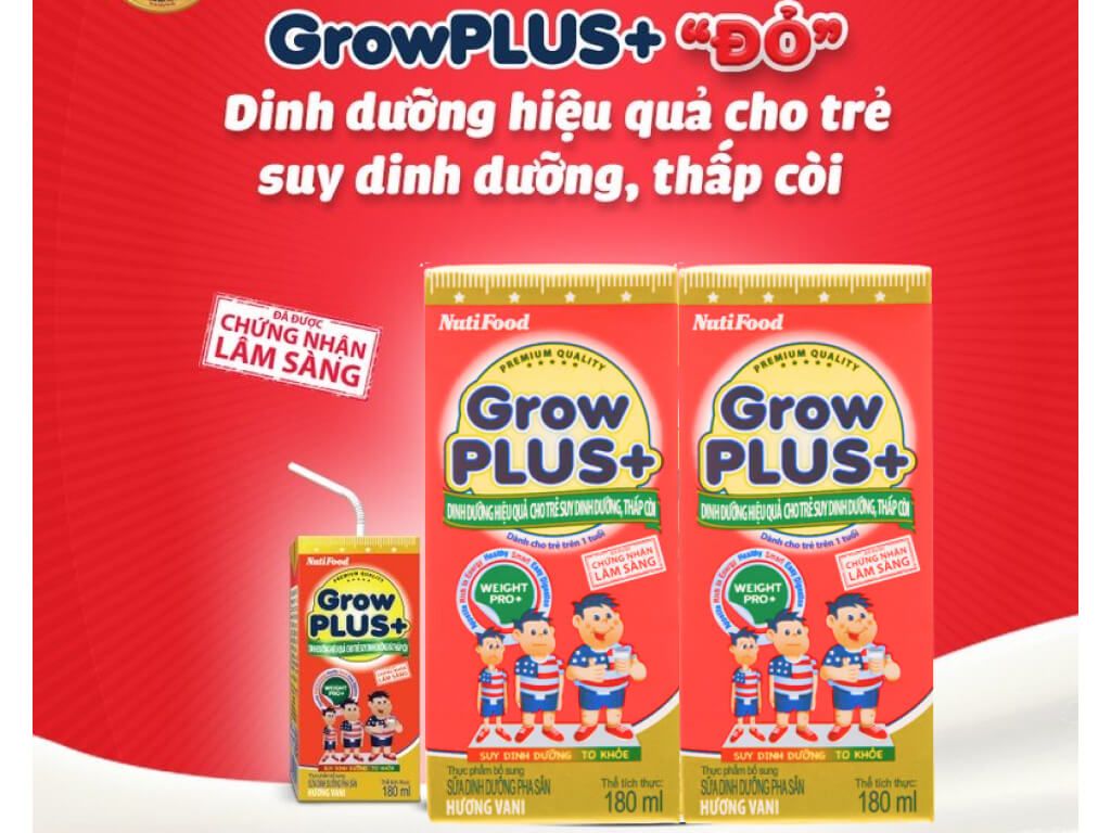 Sữa Grow plus đỏ 180ml – HIBI MART