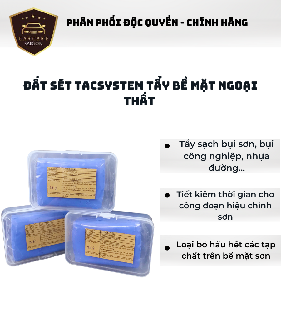 Đất sét TACSYSTEM tẩy bề mặt ngoại thất (CLAY BAR) – Carcare Saigon - Chăm sóc ô tô chuyên nghiệp