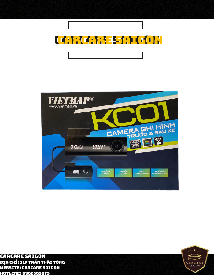 Camera hành trình trước và sau xe VIETMAP KC01 – Carcare Saigon - Chăm sóc ô tô chuyên nghiệp