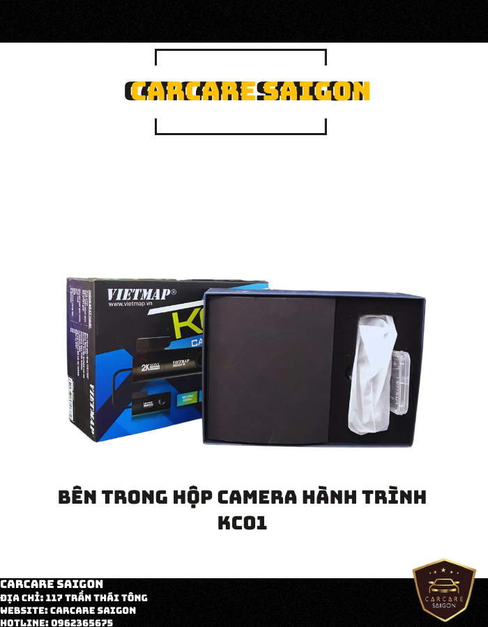Camera hành trình trước và sau xe VIETMAP KC01 – Carcare Saigon - Chăm sóc ô tô chuyên nghiệp