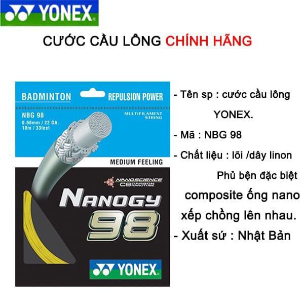Cước Cầu Lông YONEX NANOGY 98 Chính Hãng, Giảm 30% – hapica