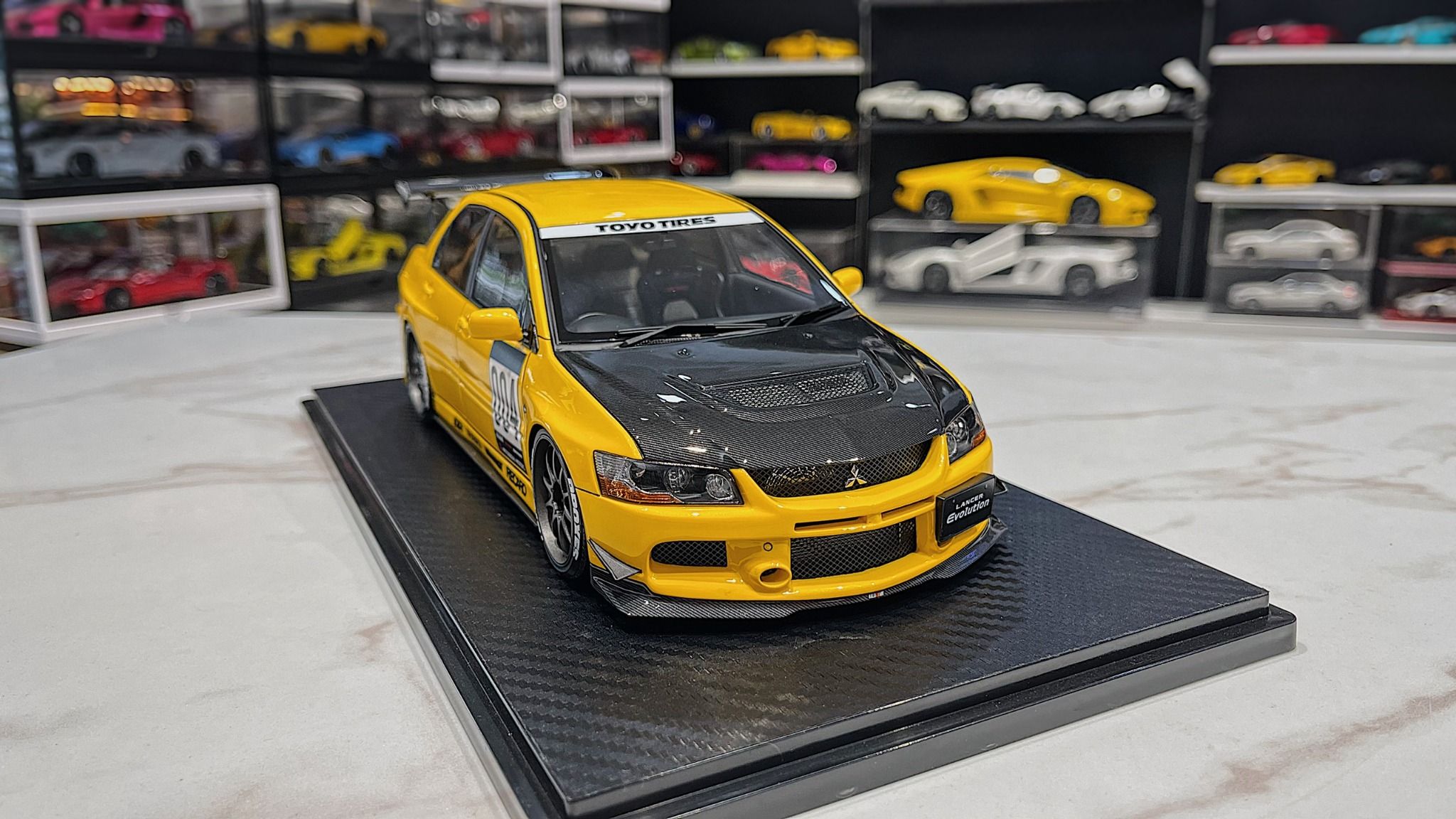XE MÔ HÌNH MITSUBISHI LANCER EVOLUTION IX YELLOW,TỶ LỆ 1/18 IGNITION ...