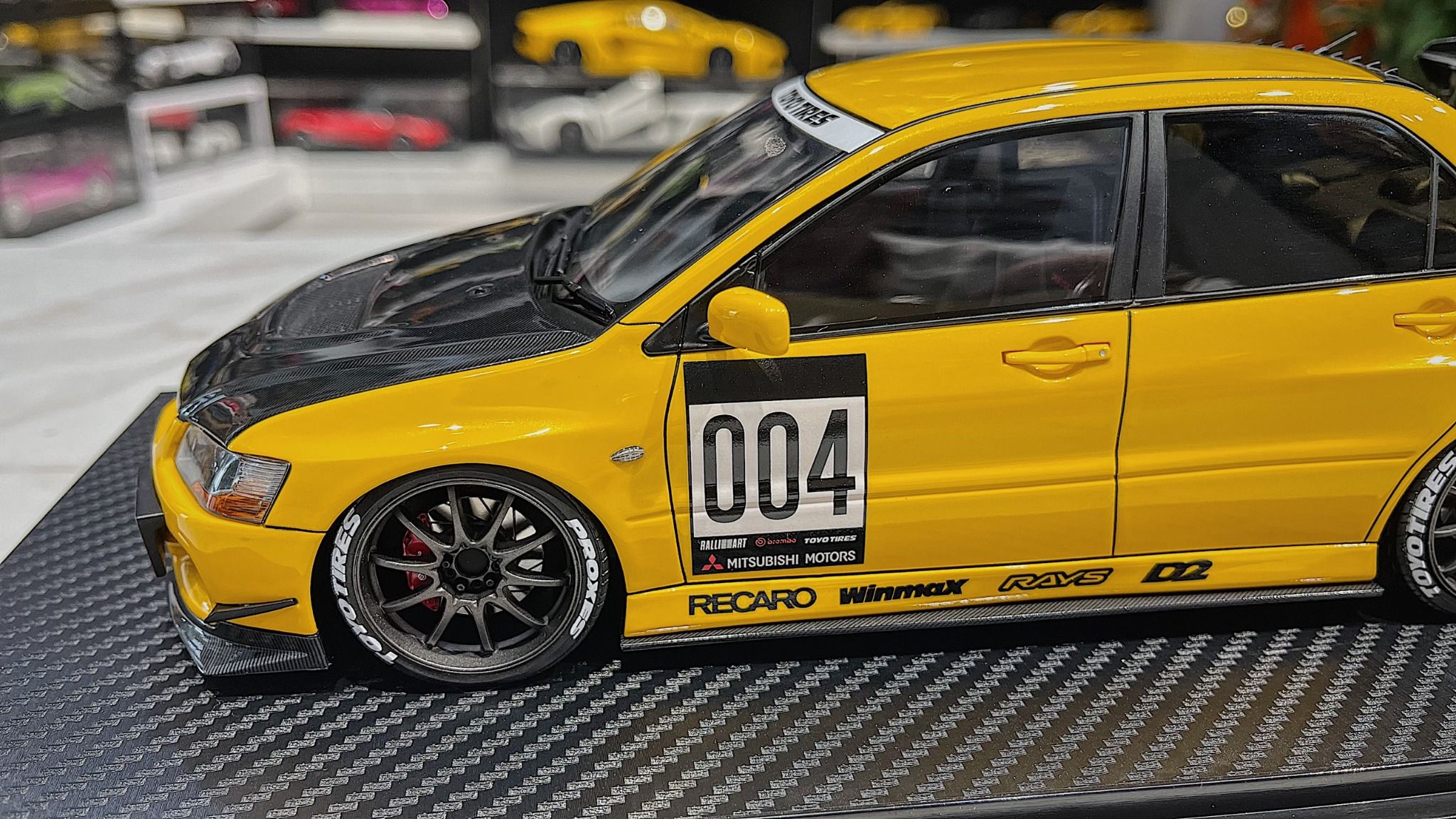 XE MÔ HÌNH MITSUBISHI LANCER EVOLUTION IX YELLOW,TỶ LỆ 1/18 IGNITION ...
