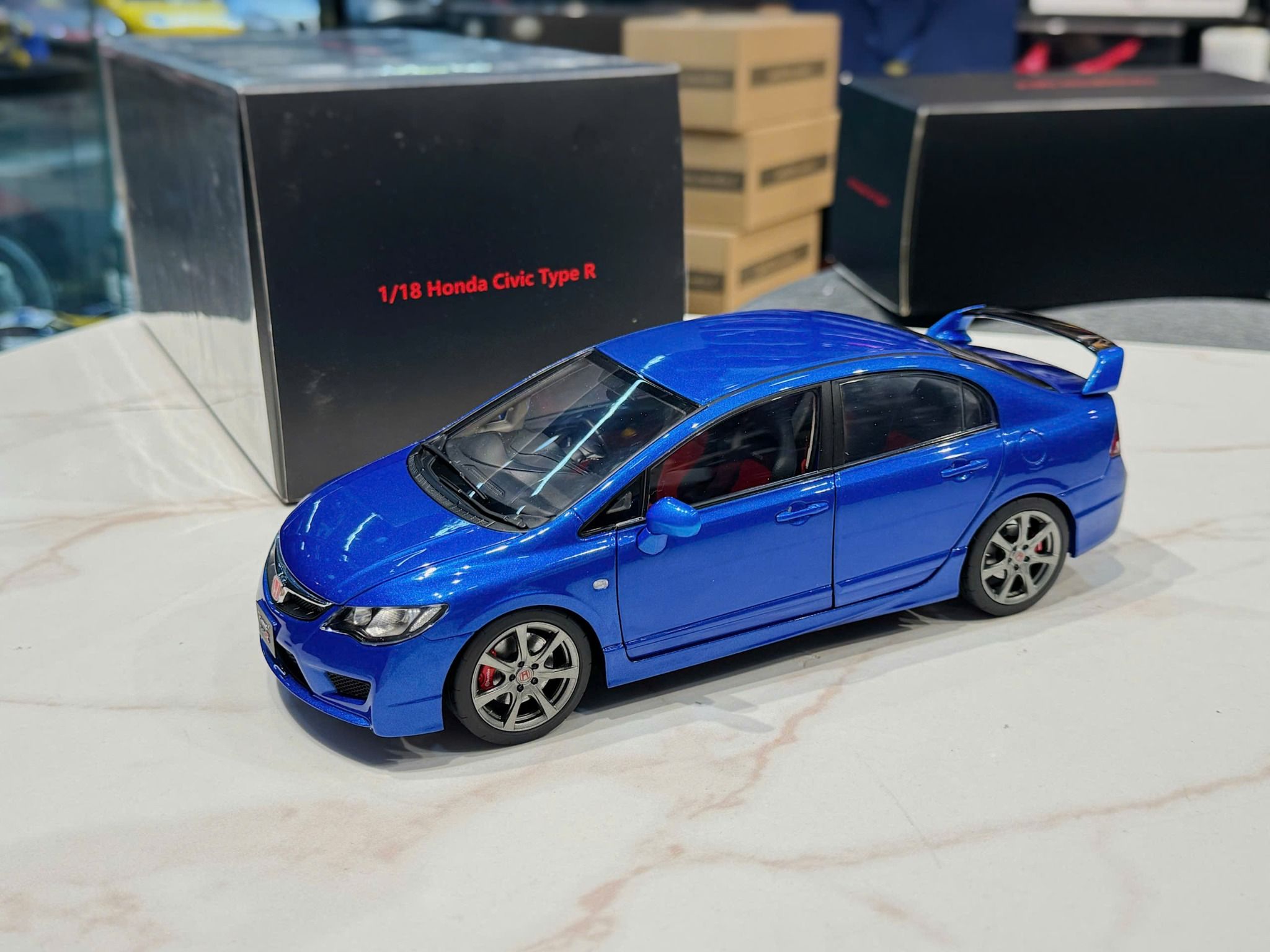 XE MÔ HÌNH HONDA CIVIC TYPE R FD2 BLUE,TỶ LỆ 1/18 WELL – Mô Hình Tĩnh Việt Nam