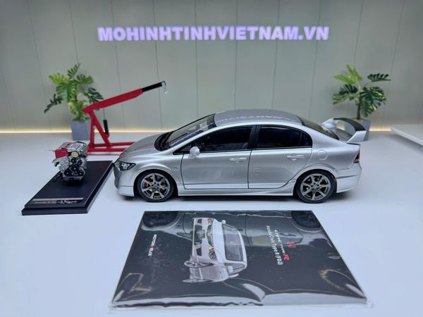 XE MÔ HÌNH HONDA CIVIC TYPE R FD2 SILVER,TỶ LỆ 1/18 MOTORHELIX – Mô ...