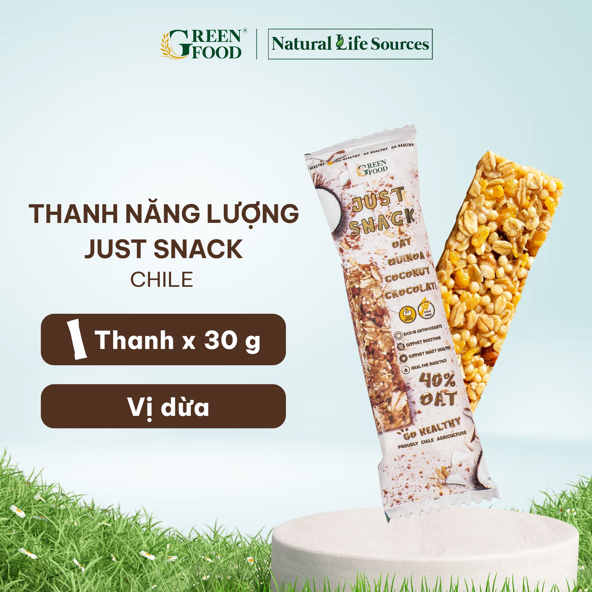 Thanh Ngũ Cốc Yến Mạch Just Snack - vị dừa – Green Food