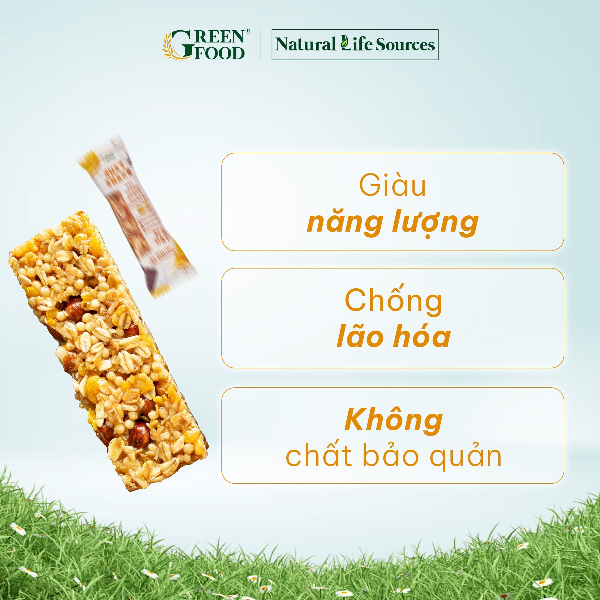 Hộp vị cam - Thanh ngũ cốc yến mạch Just Snack – Green Food