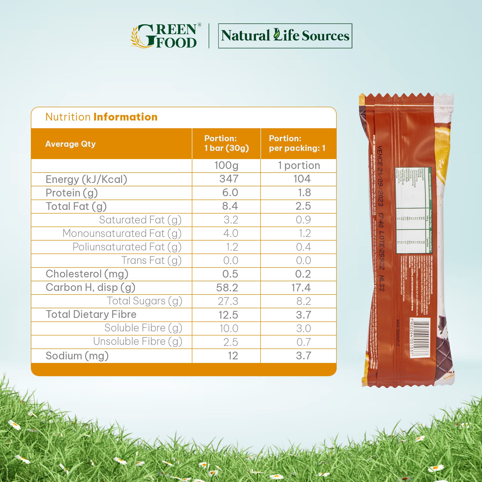 Hộp vị cam - Thanh ngũ cốc yến mạch Just Snack – Green Food