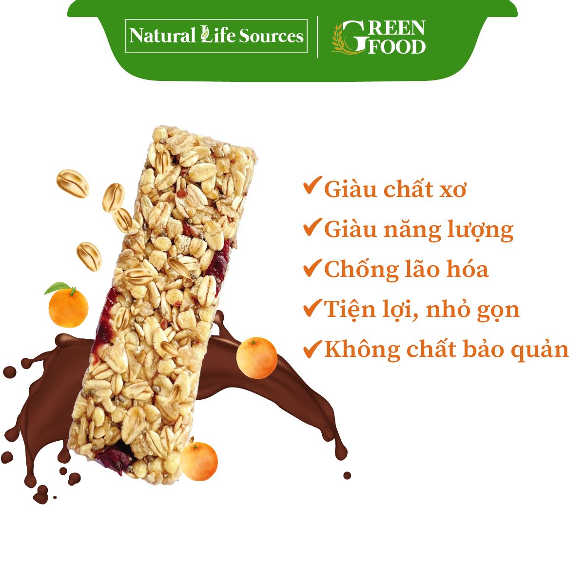 Thanh Ngũ Cốc Yến Mạch Just Snack - vị cam – Green Food
