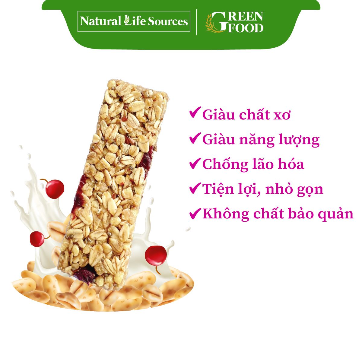 Thanh Ngũ Cốc Yến Mạch Just Snack - vị nam việt quất – Green Food