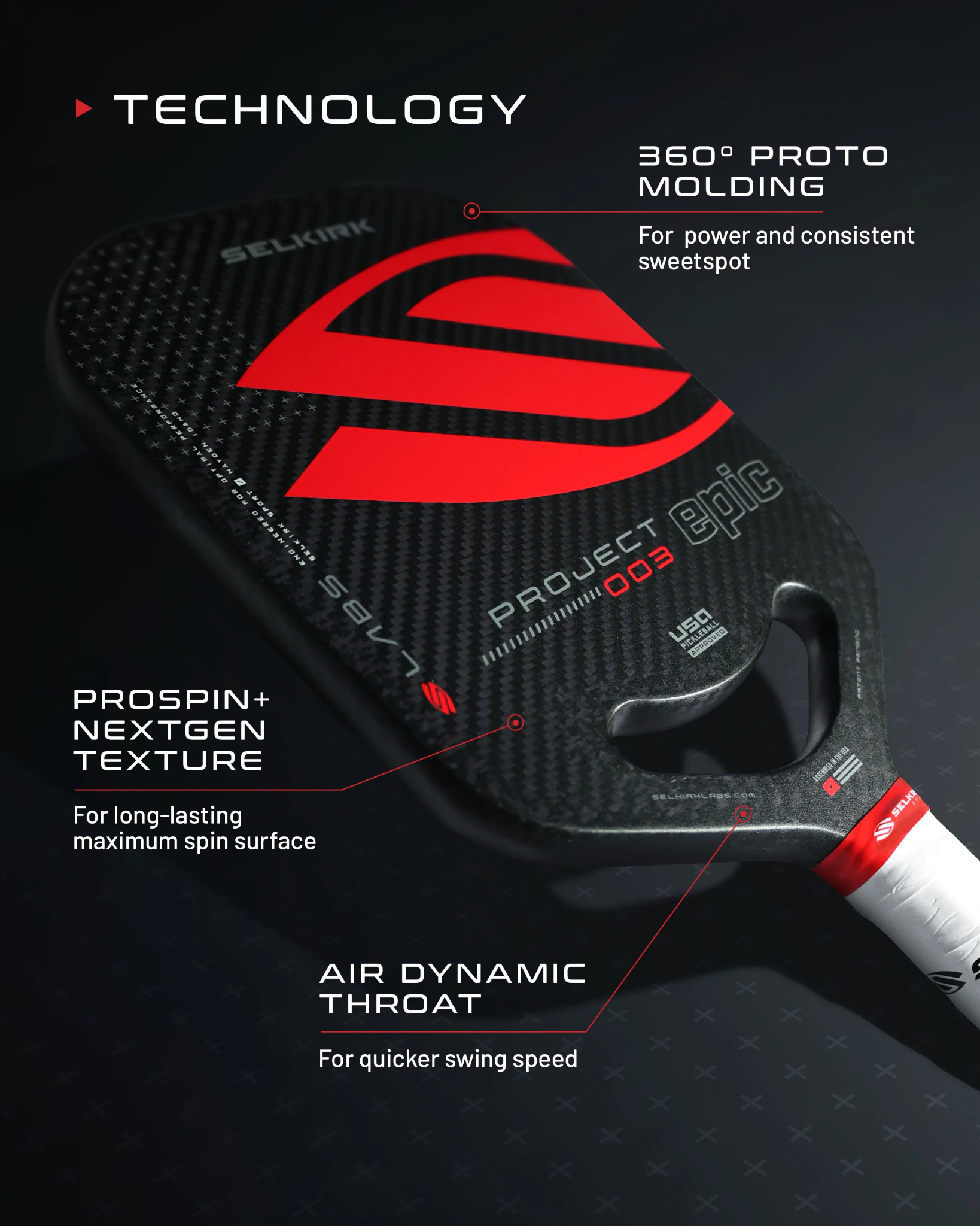 Vợt pickleball Selkirk LABS Project 003 – careshop