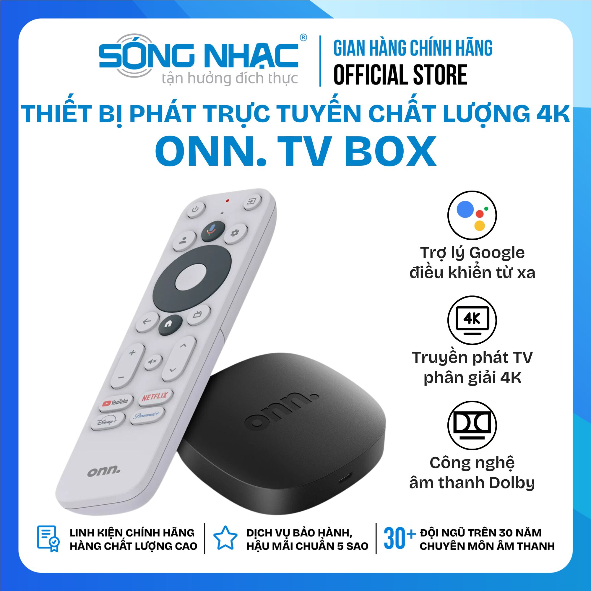 Thiết bị phát trực tuyến ONN. TV Box chất lượng 4K – SÓNG NHẠC AUDIO