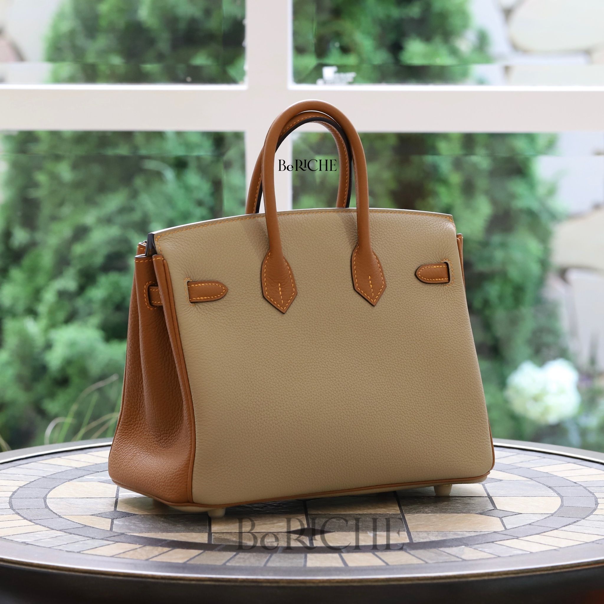 Birkin B25 Bicolor Togo Trench/Gold GHW – BeRiche