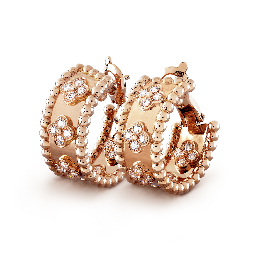 VCA Perlee clovers hoop earrings BeRiche