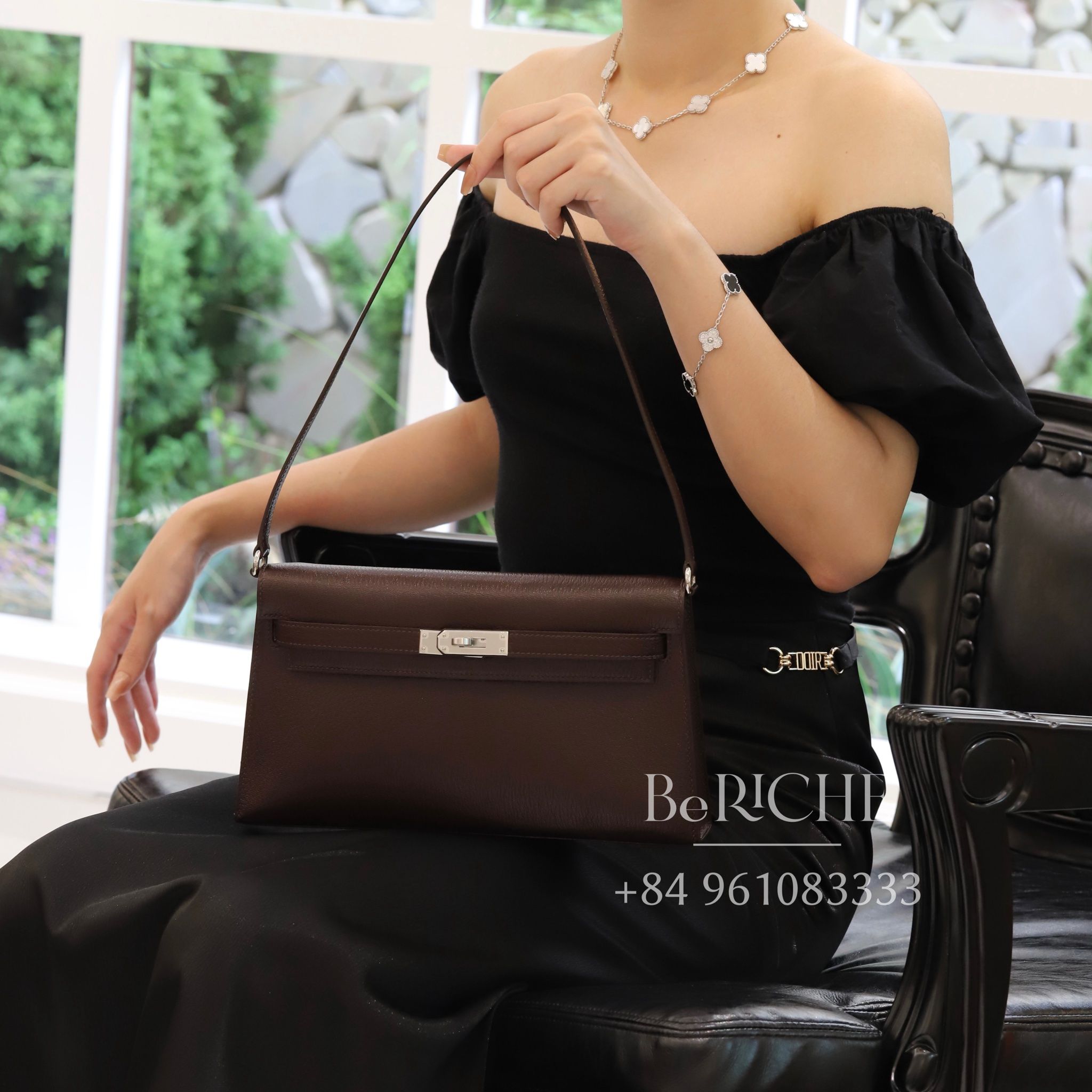 Kelly Elan Chèvre Burgundy PHW – BeRiche