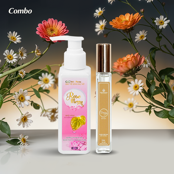 Combo Dung dịch vệ sinh trầu không Rose Merry và nước hoa vùng kín ...