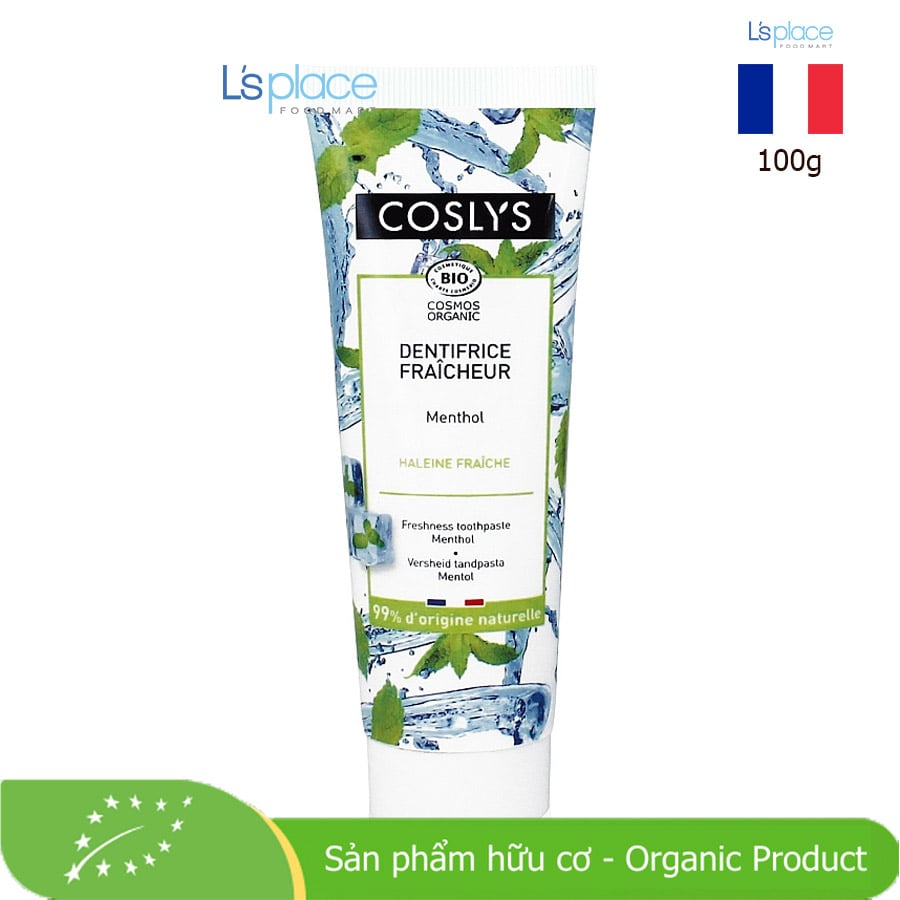 Coslys Bio Kem đánh răng hữu cơ Methol – L's Place Foodmart