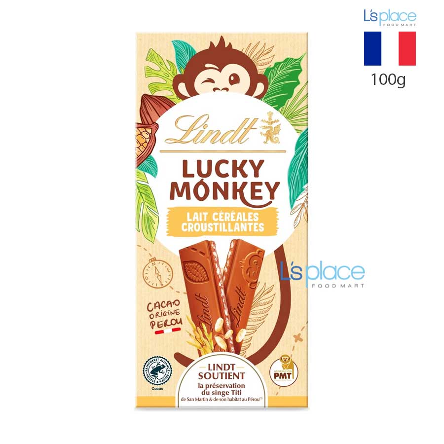 Lindt Lucky Monkey Thanh socola sữa ngũ cốc giòn – L's Place Foodmart