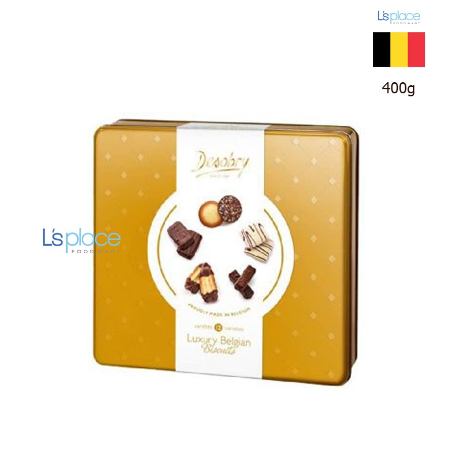 Desobry Bánh quy hộp sắt phủ socola Bỉ – L's Place Foodmart