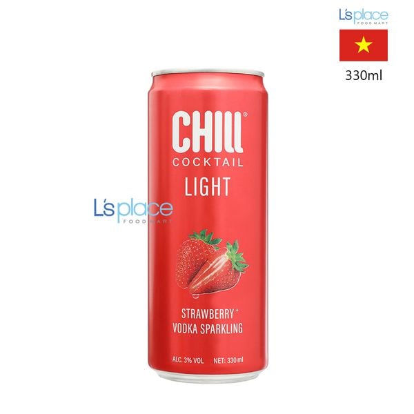 Chill Cocktail Light Vị Vodka và dâu tây – L's Place Foodmart