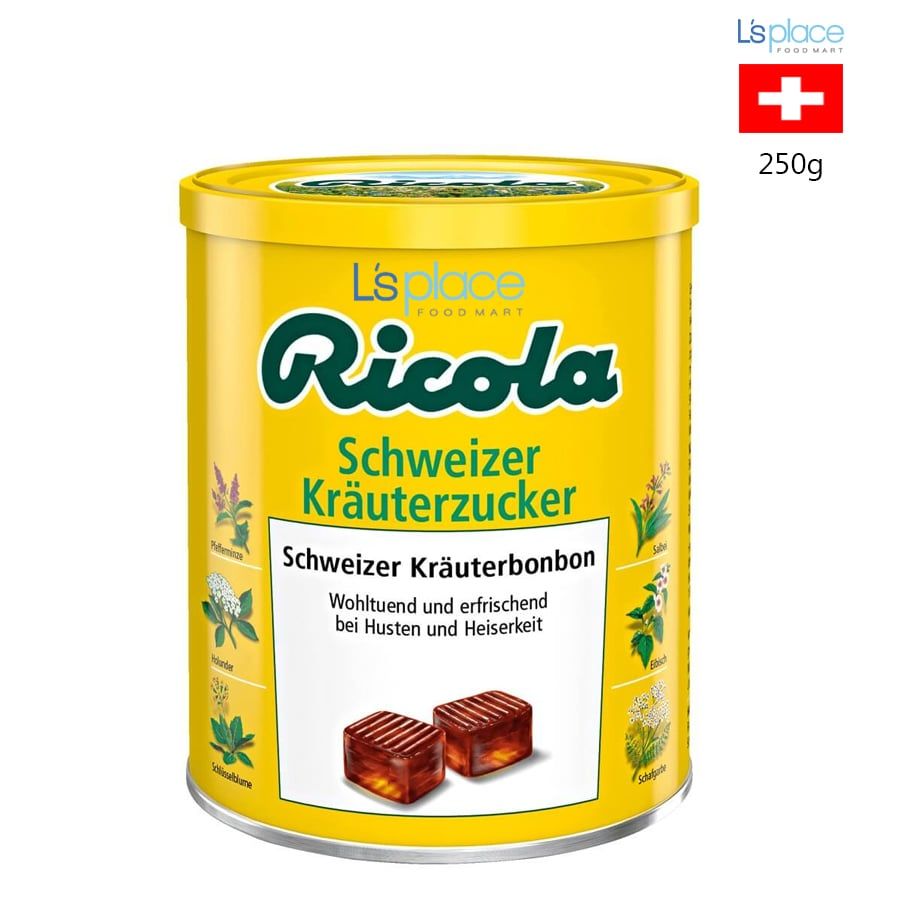 Ricola Kẹo thảo mộc hộp thiếc – L's Place Foodmart