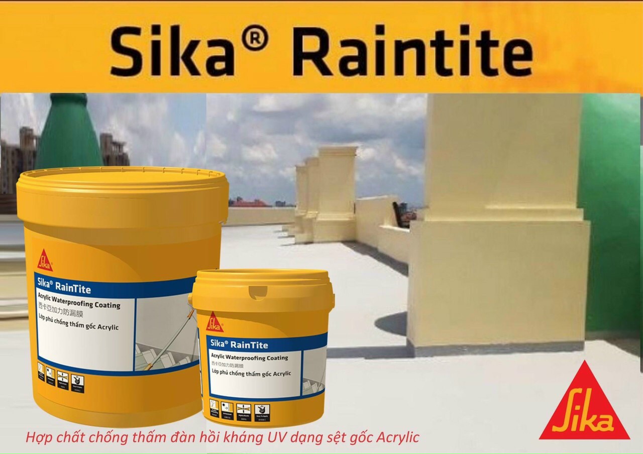 SIKA RAINTITE – THÙNG 20KG | CHỐNG THẤM TƯỜNG NỨT GỐC ACRYLIC ĐÀN HỒI – Chống thấm