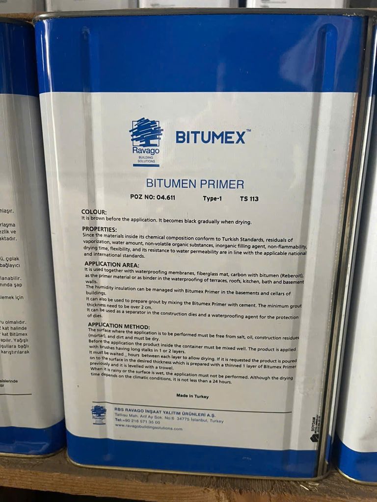 BITUMEX PRIMER CHẤT QUÉT LÓT MÀNG CHỐNG THẤM GỐC BITUM – Chống thấm