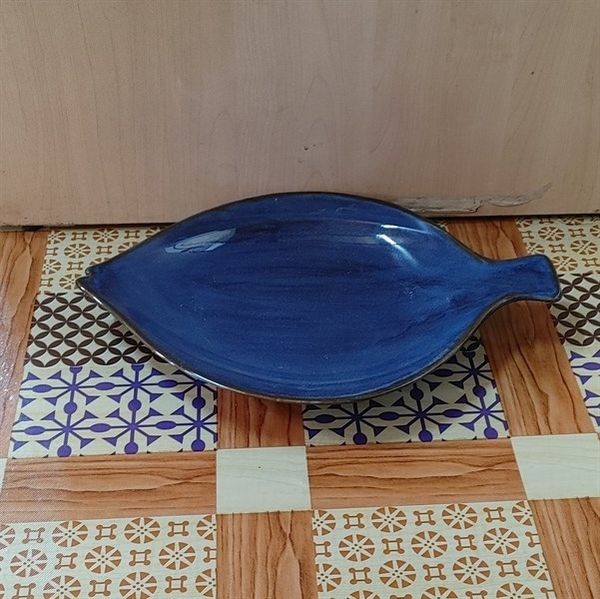 Saphir - Round Fish Plate 37cm - Đĩa cá tròn trơn 37cm xanh viền ...