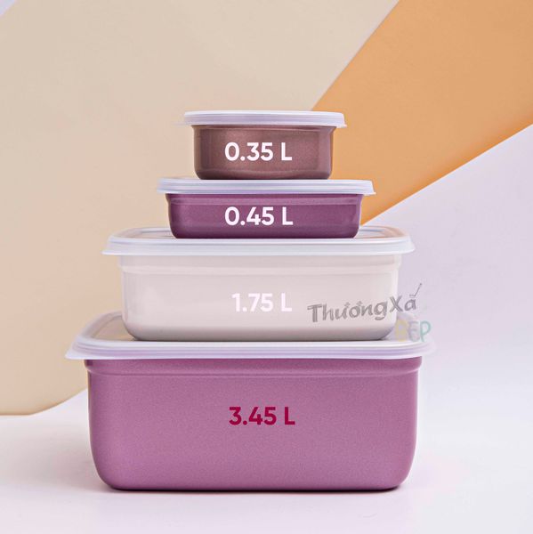 Khay Inox HCN - Size L (3.45L) Tím Đậm - EdelkochenKhay Inox HCN - Size L (3.45L) Tím Đậm ...