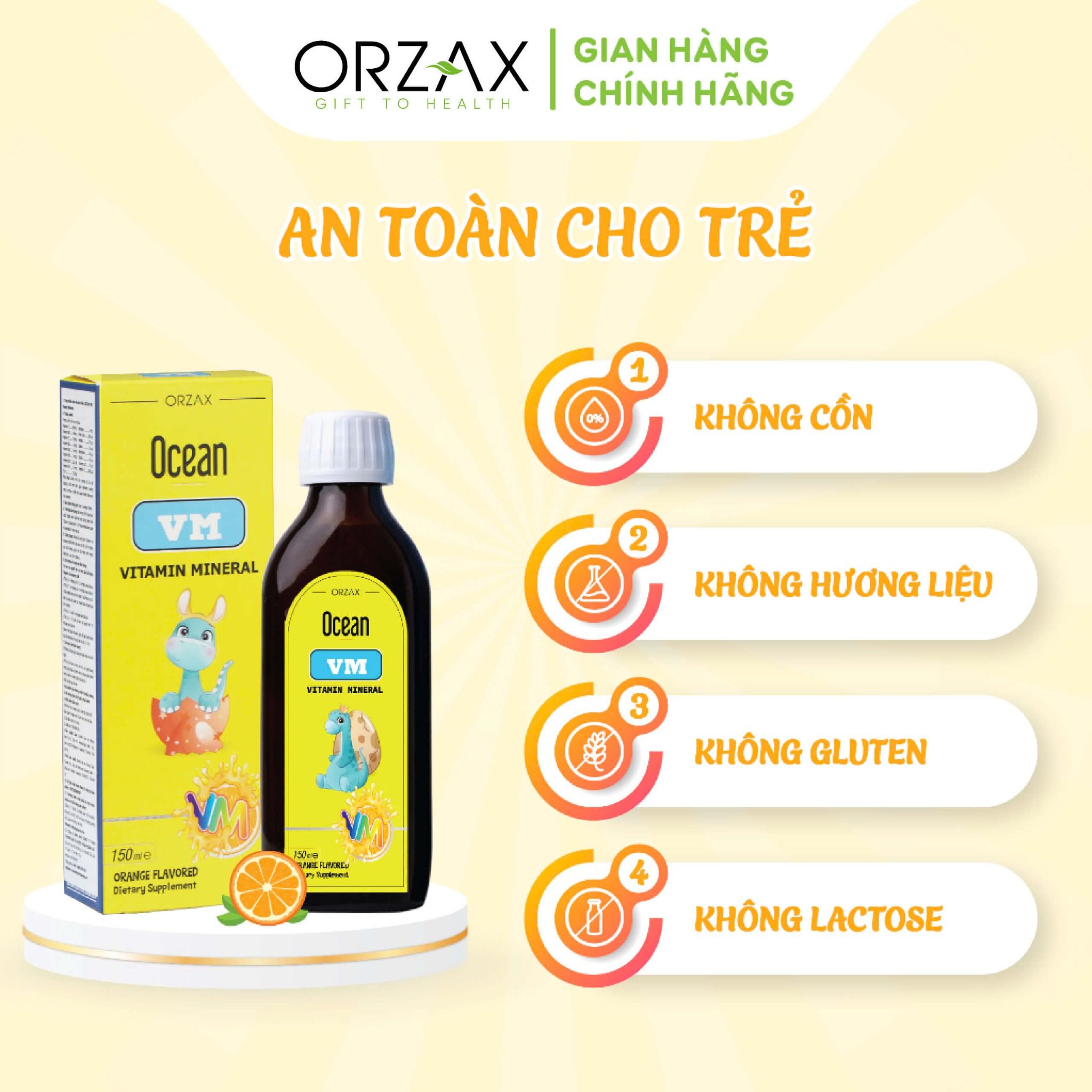 Ocean VM (Lọ 150ml) - MultiVitamin và Khoáng Chất cho Trẻ