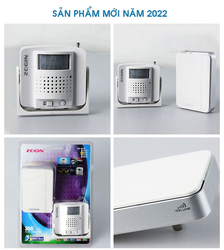 Chuông báo khách kiêm chống trộm hồng ngoại cao cấp ZOGIN khoảng cách ...