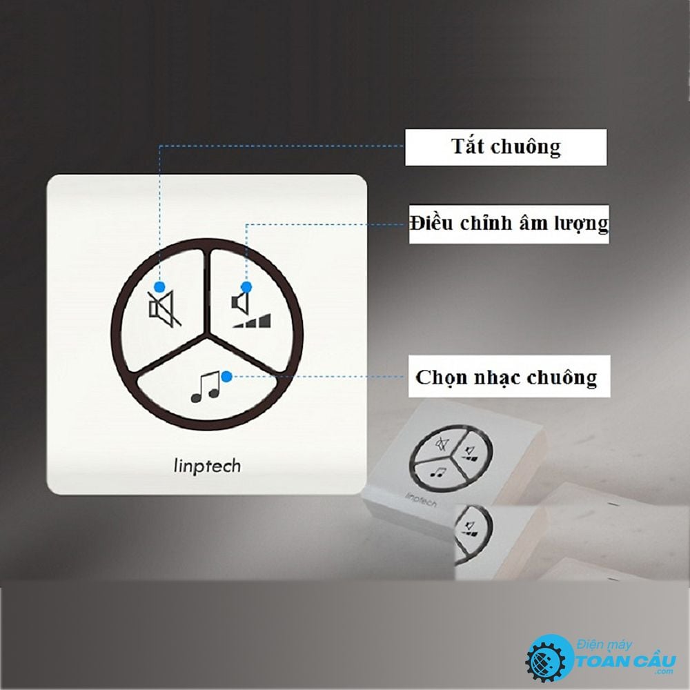 Chuông cửa không dây Linptech, nút bấm không dùng pin chống nước cao c – Điện máy toàn cầu
