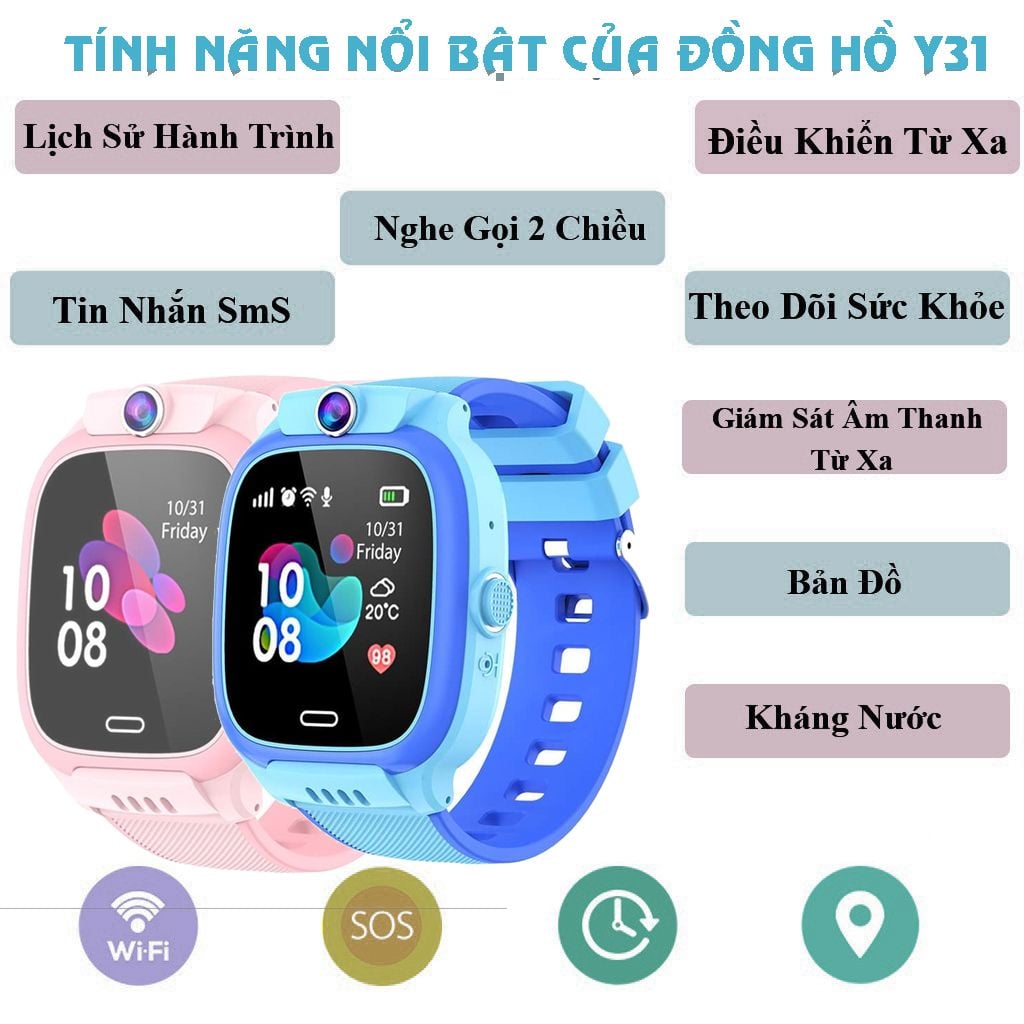 Đồng hồ thông minh định vị trẻ em y31, lắp sim nghe gọi độc lập 2 chiề – Điện máy toàn cầu